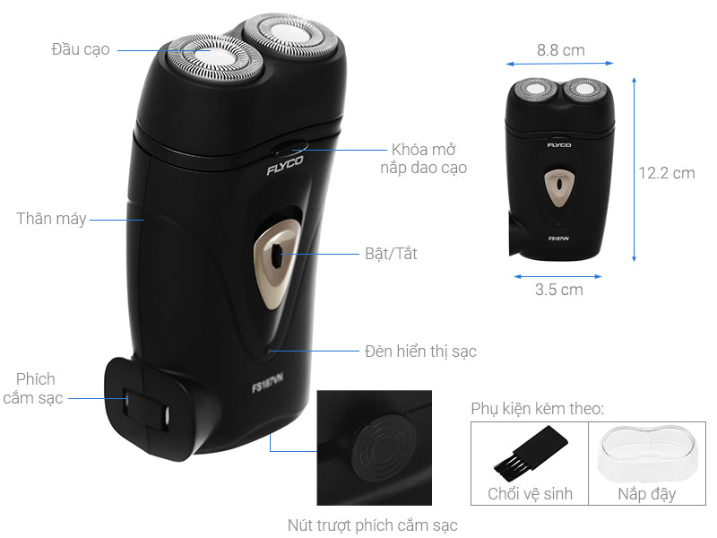 Máy cạo râu Flyco 2 lưỡi kép FS187VN - META.vn