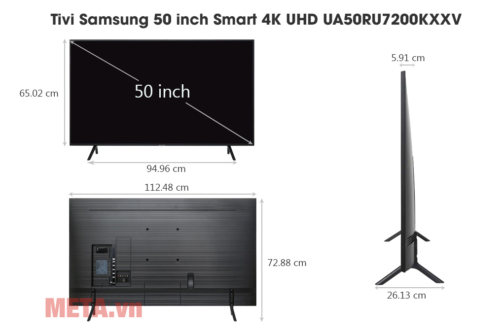 Kích thước TV 50 inch của Samsung, LG và Sony - META.vn